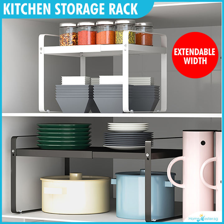 [SG Ready Stock] Extendable Kitchen Storage Rack*Adjustable*Table Top ...