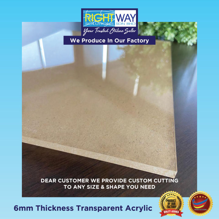 6mm THICKNESS DIY TRANSPARENT ACRYLIC SHEET (SIZE - 600mm x 600mm) | Lazada