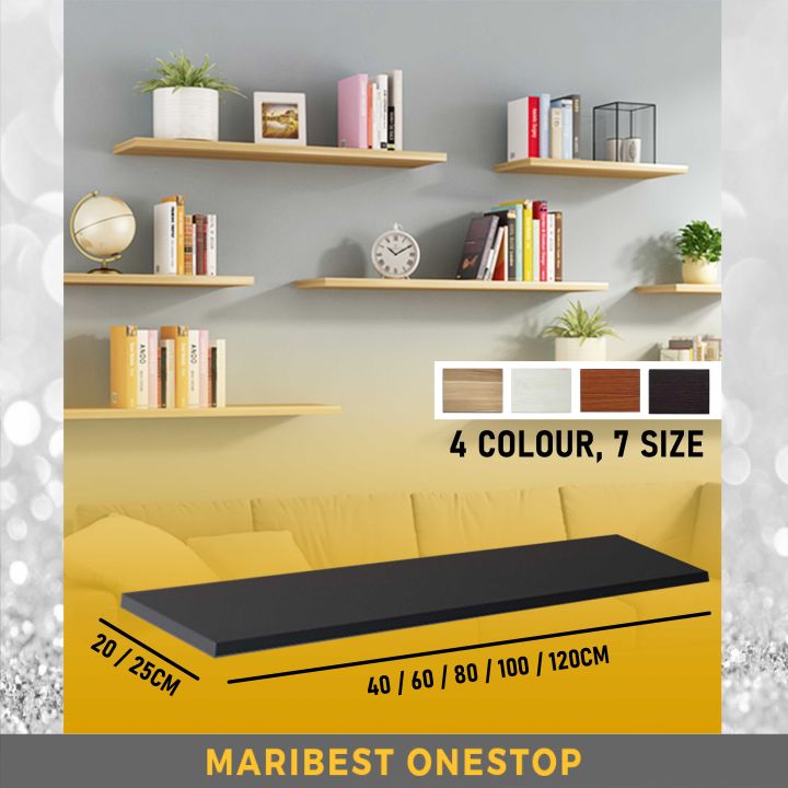 1PC FLOATING WALL WOOD SHELVES RACK HOME STORAGE ROOM DISPLAY BOOK DIY ...