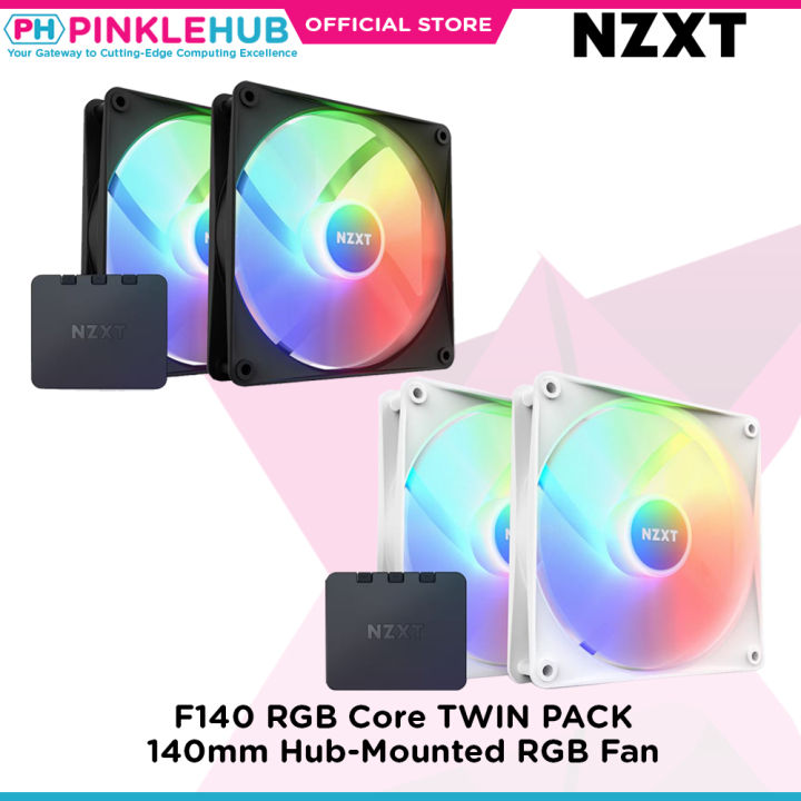 PinkleHub | NZXT F140 RGB Core Twin Pack 2 x 140mm Hub-Mounted RGB Fans ...