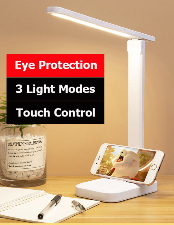 (SG Stock) USB LED Light Rechargeable Desk Table Lamp Touch Control ...