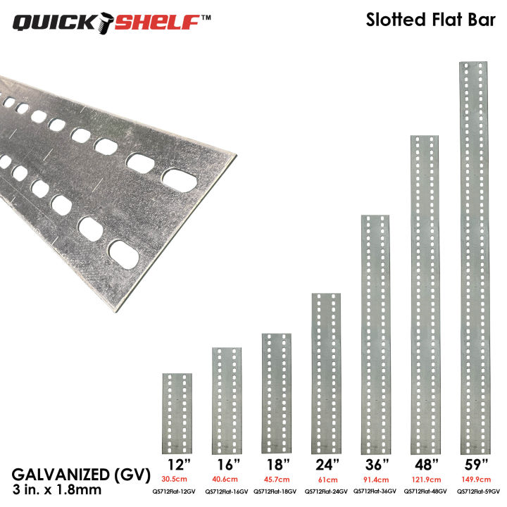QS DIY Slotted FLAT Bar 3-in x1.8mm QS712Flat Heavy-Duty Structural ...