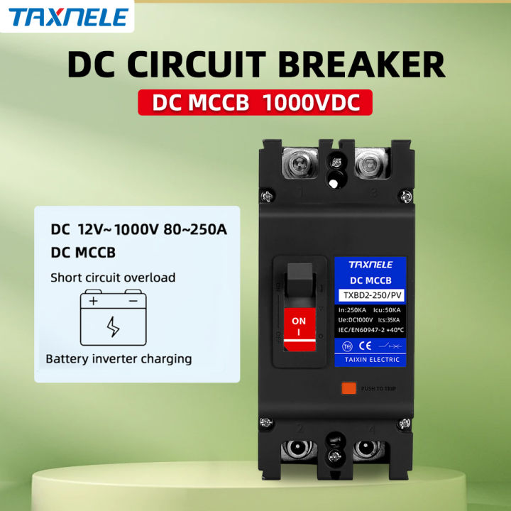 TAXNELE 1000V MCCB DC Circuit Breaker 2P 200V 250V 1000V 100A 125A 160A ...
