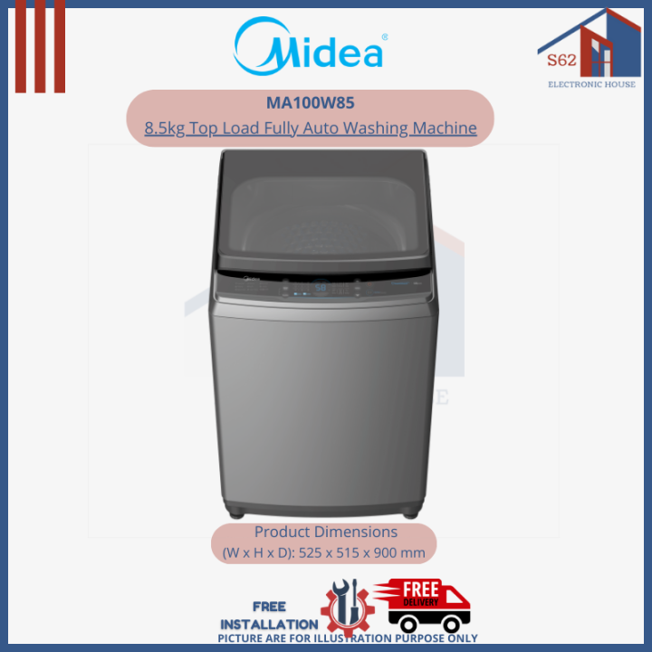 MIDEA MA100W85 - 8.5kg Top Load Fully Auto Washing Machine - 2 Years ...