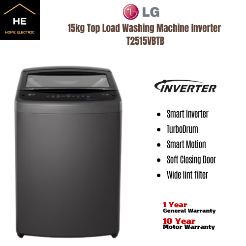 LG 15kg Top Load Washer with Smart Inverter and Turbo Drum Washing ...