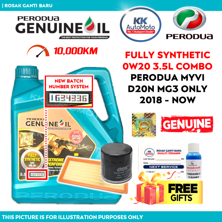 Perodua Myvi 2018+ D20N MG3 Facelift Genuine 0W-20 0W20 Fully Synthetic ...