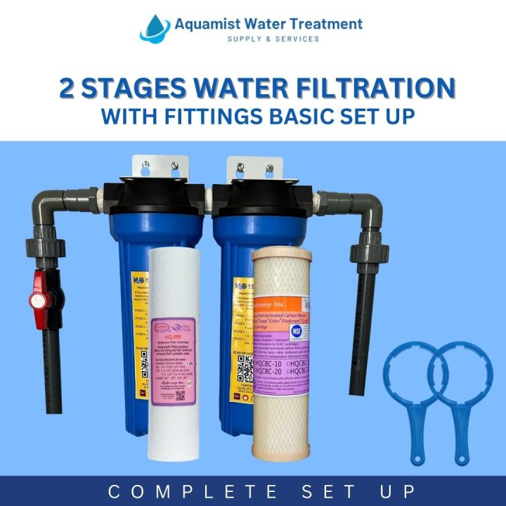 Water Filtration System 2 Stages 10" Slim Type Basic Set Up Complete ...