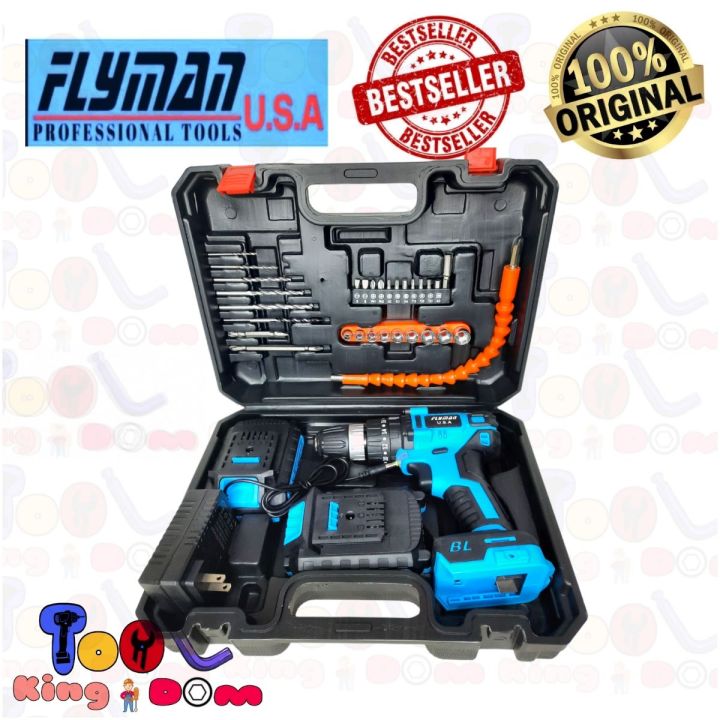 Flyman Cordless Drill 48V with 2 Batteries and Other Drill Accessories ...