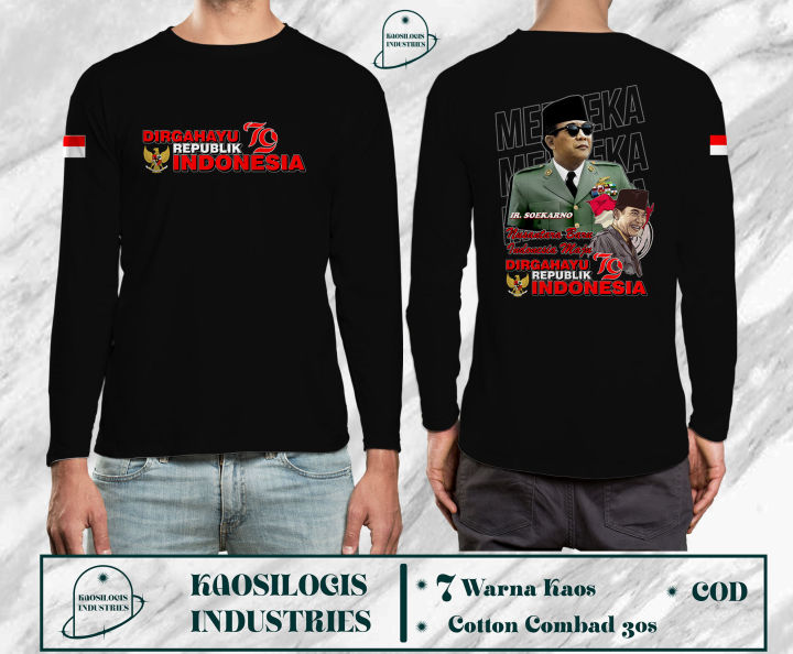 Kaos Lengan Panjang Kemerdekaan Dirgahayu Republik Indonesia Ke-79 2024 New Desain - Kaosilogis ...