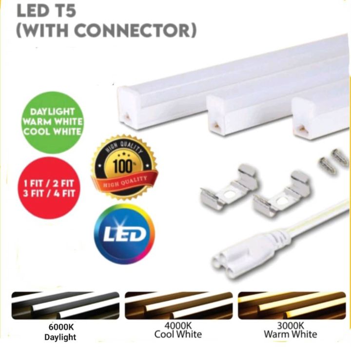 LED T5 TUBE 1FT 2FT 3FT 4FT SIRIM CEILING LONG FLUORESCENT LIGHT LAMP ...