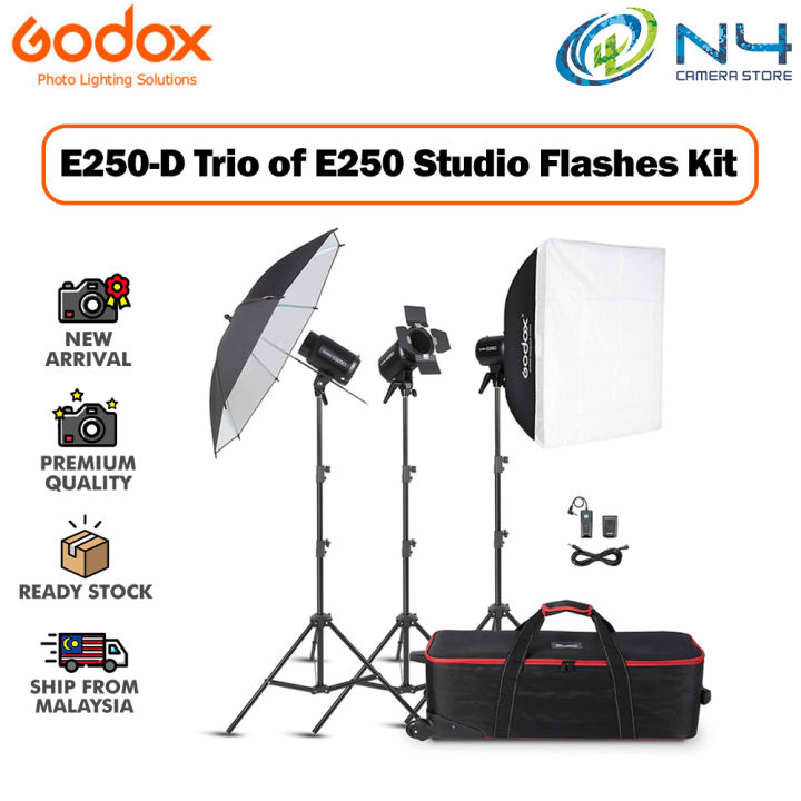 Godox E250 3x 250W Strobe Studio Flash Light Kit 500W - Photographic ...