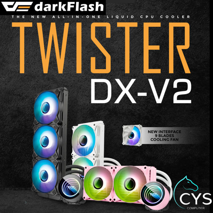 AIGO DARKFLASH TWISTER DX 120/ 240/360 V2 ARGB AIO CPU LIQUID COOLER ...