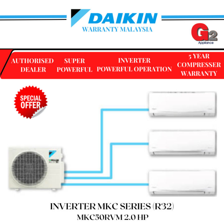 Daikin (Ready Stock+Fast Shipping) MULTI SPLIT Inverter MKC series(R32 ...