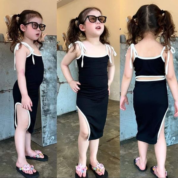 sexy split dress for kids girls ootds | Lazada PH