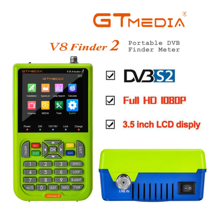 Freesat 1080p Hd V8 Finder2 Meter Dvb-s/s2 Digital Satellite Finder ...