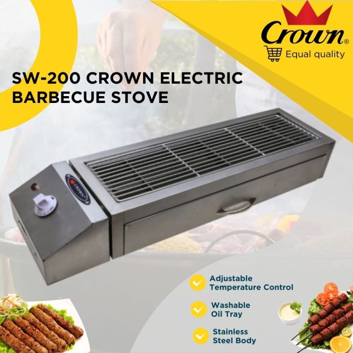 Crown Stainless Steel Electric Barbecue Stove with Adjustable ...