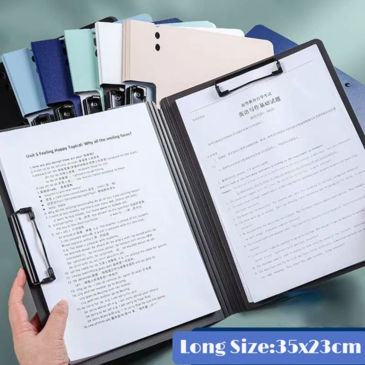 Clipboard Long Double Clips Folder with Cover File Organizer Long Clip ...