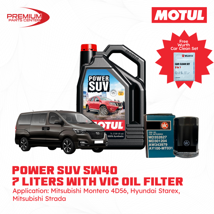 Motul POWER SUV 5W-40 Fully Synthetic 7 Liters Bundle for Mitsubishi ...