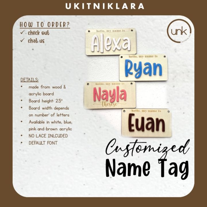 UNK - Name Tag - Personalized | PER LETTER | Ukit ni Klara - Customized ...