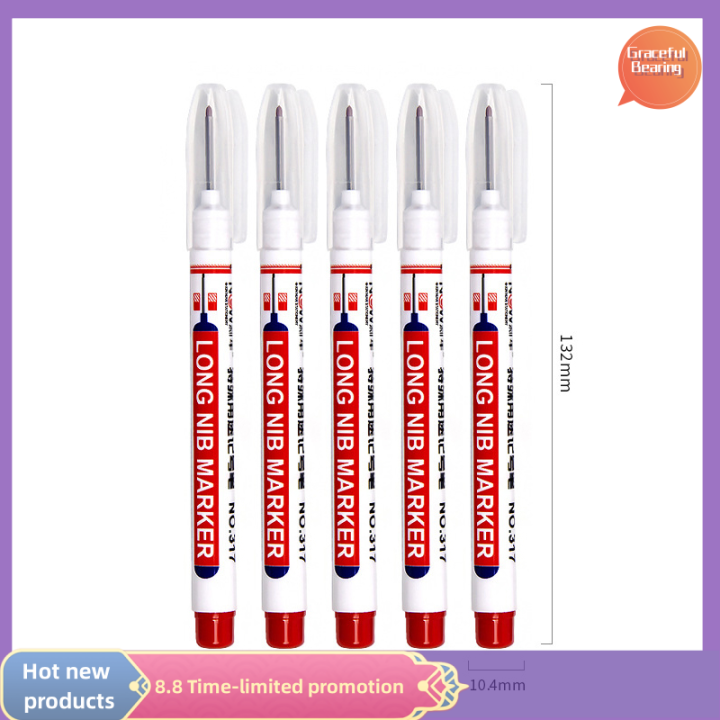 Graceful Long Nib Marker Construction Pen For Metal Oil Waterproof Thin ...