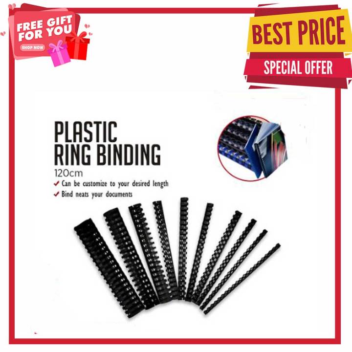 10 pcs BLACK 120CM PLASTIC SPRING FOR RING BINDING MACHINE / updated 4 ...