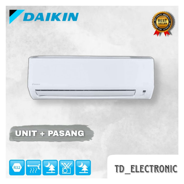 AC DAIKIN 1 PK FLASH INVERTER FTKQ25UVM4 UNIT + PEMASANGAN | Lazada ...