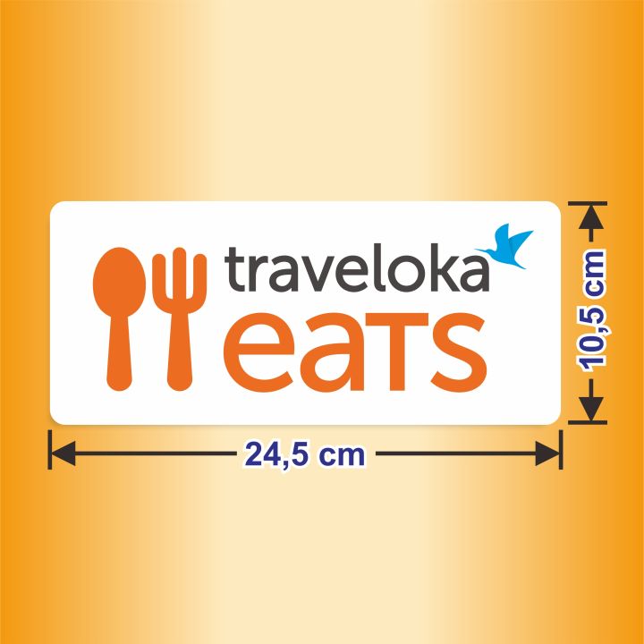 Stiker Traveloka Eats stiker Resto rumah makan cafe Sticker Vinyl Tahan ...