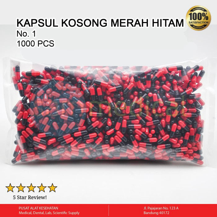 Kapsul Kosong Merah hitam - No.1 /1000 Pcs | Lazada Indonesia