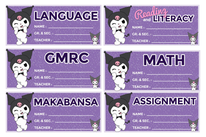 KUROMI SUBJECT STICKER | Lazada PH