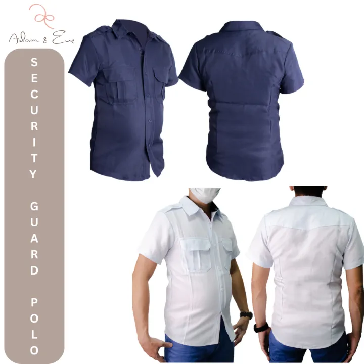 AE | Security Guard Shorts Sleeves Polo Cotton Polyester Plain White ...