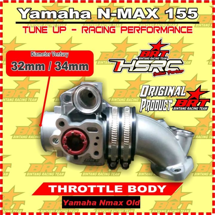 THROTTLE BODY RACING BRT Yamaha N-Max 155 32mm 34mm TB BRT N Max Karbu ...