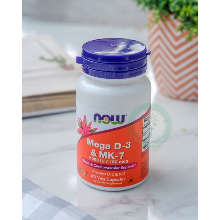 NOW FOODS MEGA D3 DAN MK7 5000 IU - 60 VEG CAPSULES | Lazada Indonesia