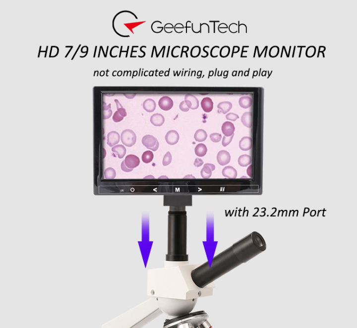7/9 Inch Microscope Monitor Display Screen with 23.2mm Port Electronic ...