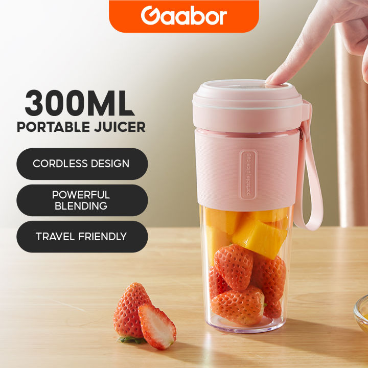 Gaabor Portable Juicer Cordless Juice Cup 300ml Rechargeable Juicer Fruit Blender/350+280ml ...
