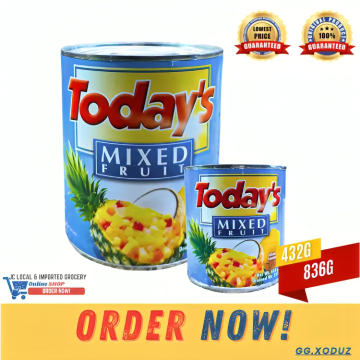 TODAY'S Mixed Fruit Cocktail 432 & 836g Halal - Deliciously Sweetened ...