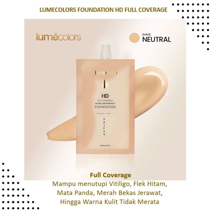 Lumecolors HD Full Coverage Ultra Lightweight Foundation sachet ukuran ...