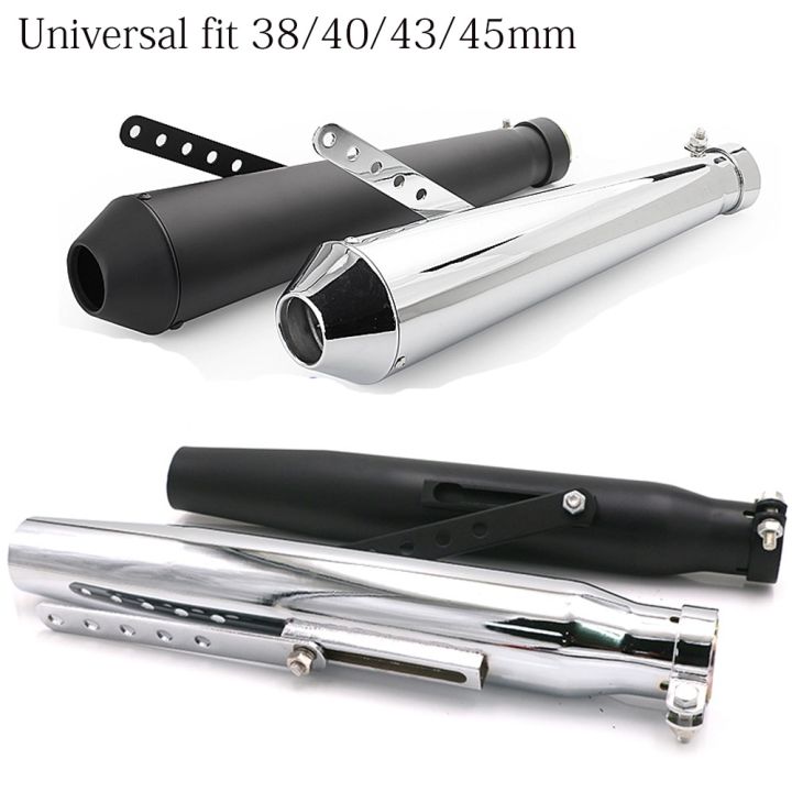【New release】 38/40/43/45mm Retro Cafe Racer Motorcycle Exhaust Muffler ...