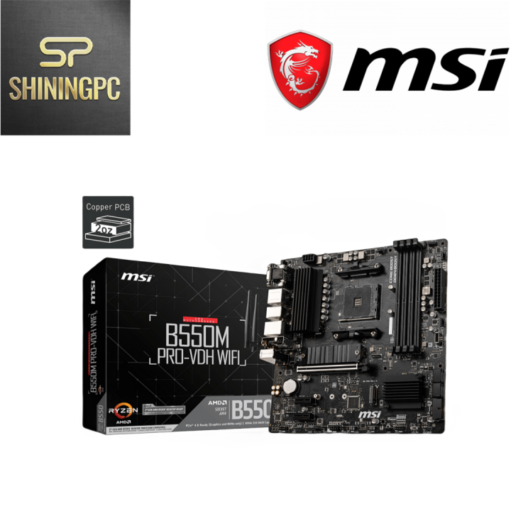 MSI PRO B550M PRO-VDH WIFI AM4 AMD B550 SATA 6Gb/s Micro ATX AMD ...