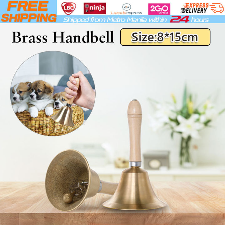 【Local Warehouse】8M Brass Hand Bell Loud Call Bell Handbell Desk ...