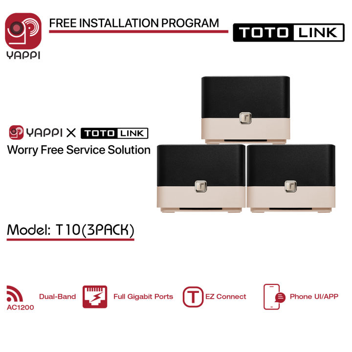 [free Installation Program] Totolink T10 Ac1200 Mesh Wifi Smart Gigabit Router With Wave2 Mu