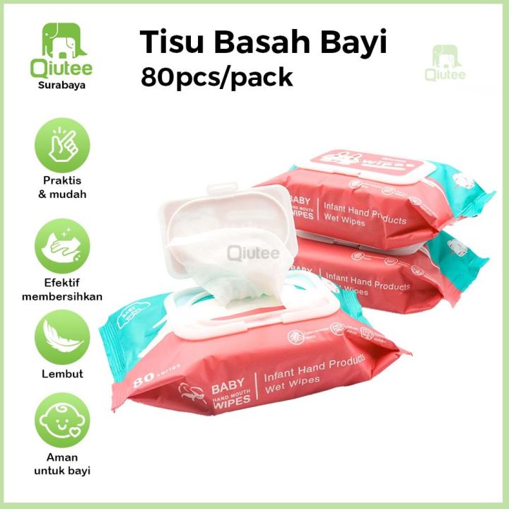 Baby Wet Wipes / Tisu Basah Bayi isi 80s Non Alkohol Aman Untuk Bayi | Lazada Indonesia