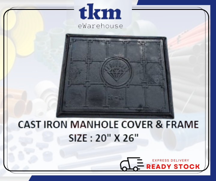 [TKM] SEWERAGE MANHOLE COVER MAN-HOLE Cast Iron Manhole Cover & Frame ...