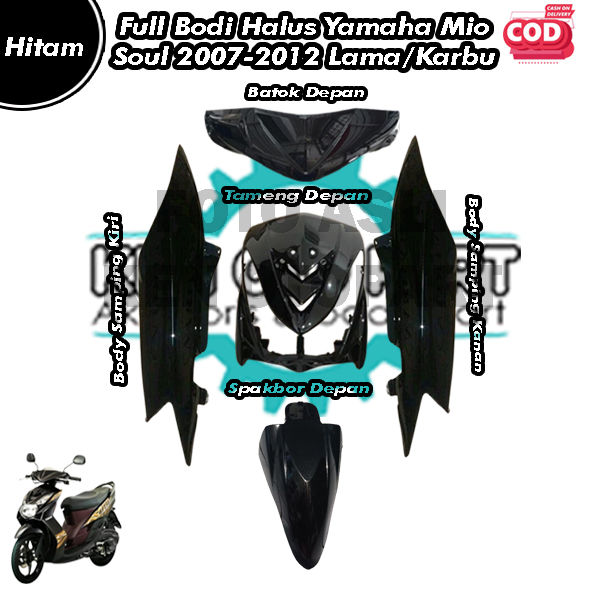 Full Body Bodi Halus Yamaha Mio Soul/Mio Soul Lama Warna Hitam Fullset ...
