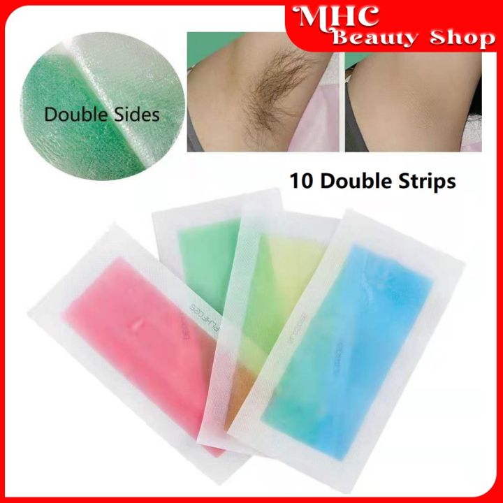 10 double strips(20pcs) Depilatory Waxing Strips Unisex with natural ...