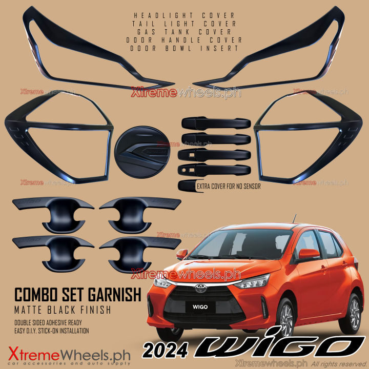 Toyota Wigo 2024 Matte Black Combo Set Garnish Cover Thailand Made ...