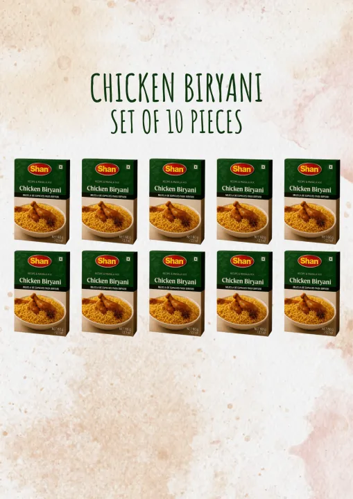 Shan Chicken Biryani Powder 10 Pieces Combo Used In Chicken Biryani ...