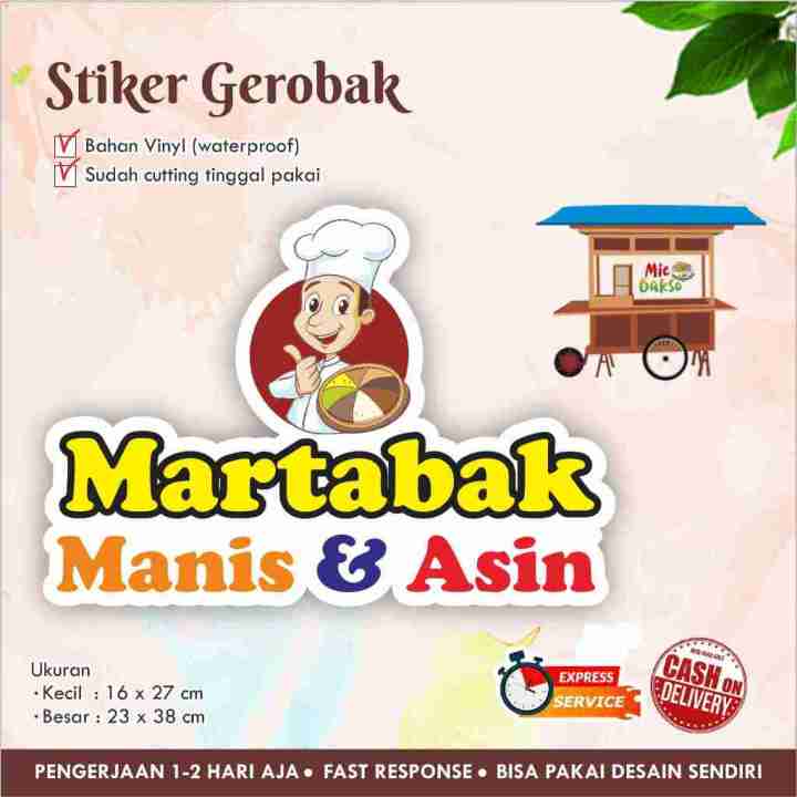 STIKER KACA GEROBAK VINYL MARTABAK / LABEL MAKANAN | Lazada Indonesia