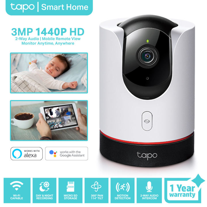 TP Link Tapo C225 2K QHD CCTV Camera connect cellphone Indoor 360° rotation Pan/Tilt WIFI ...
