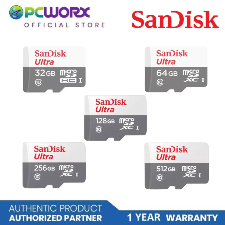 SanDisk SDSQUNR-064G-GN3MN 32GB | 64GB | 128GB | 256GB | 512GB Ultra microSDXC Memory Card Micro ...