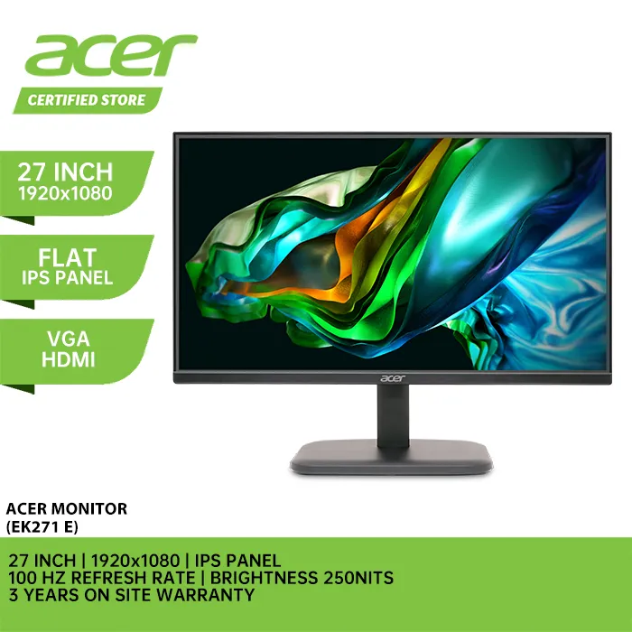 Acer Monitor EK271 E (27 Inch | FHD IPS | 100Hz | 1ms) | Lazada